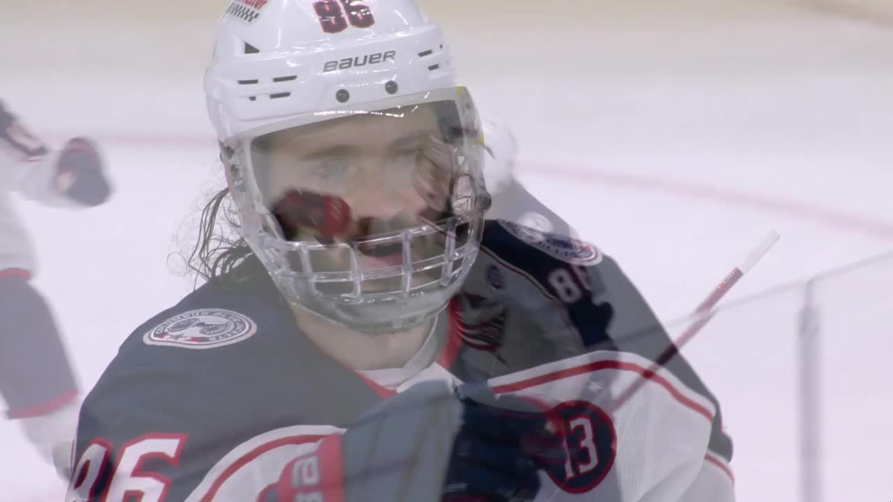 Kirill Marchenko with a Goal vs. Detroit Red Wings | Columbus Blue Jackets