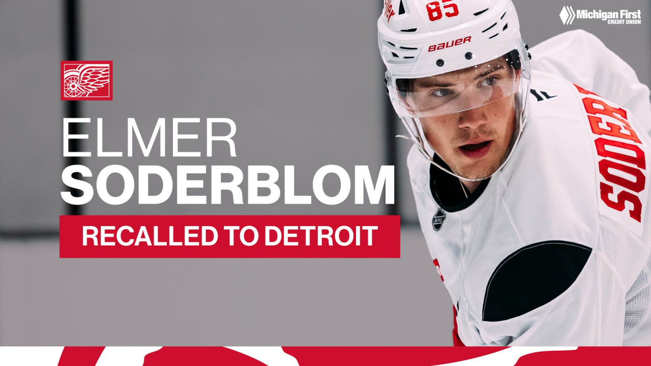 Red Wings recall Elmer Söderblom from Grand Rapids | Detroit Red Wings
