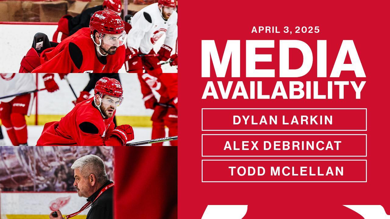 Dylan Larkin, Alex DeBrincat, Todd McLellan Practice | Detroit Red Wings
