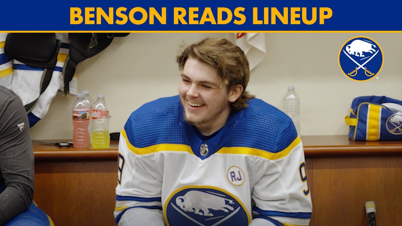 Benson Reads Lineup | Buffalo Sabres