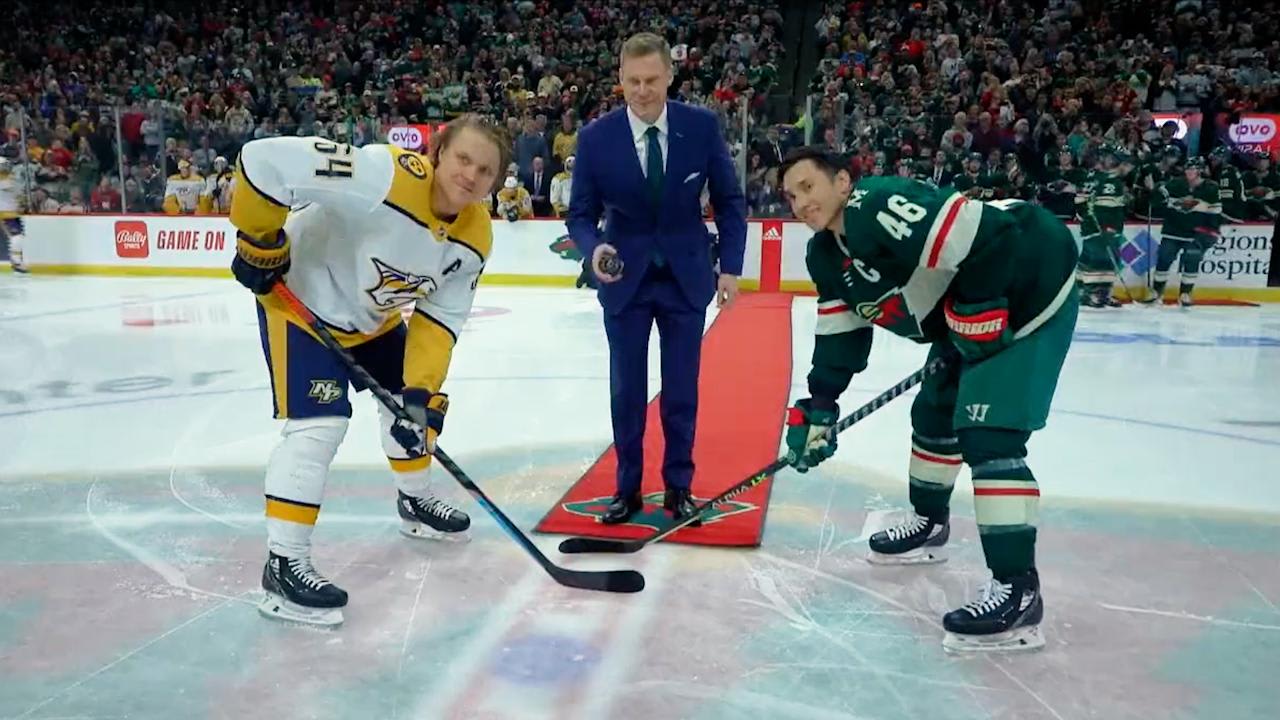 Mikko Koivu ceremonial puck drop | Minnesota Wild