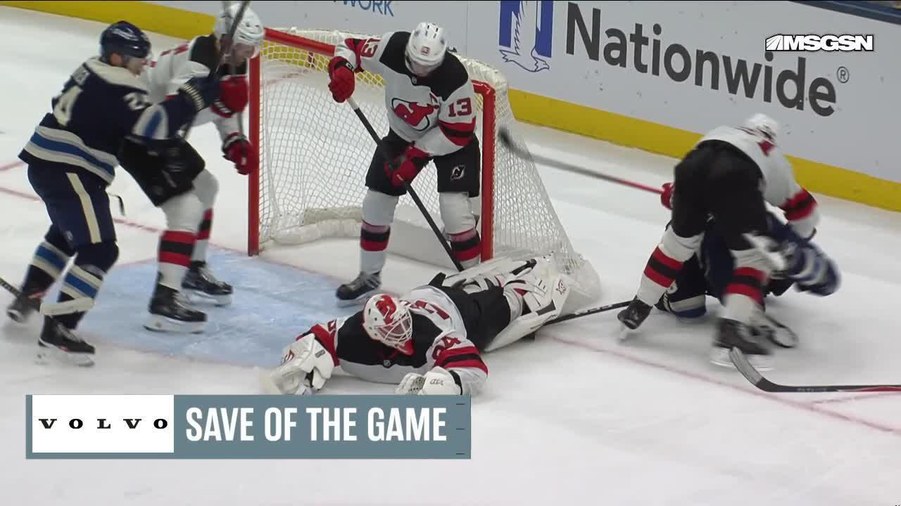 NJD@CBJ: Allen with a great save against Boone Jenner | NHL.com