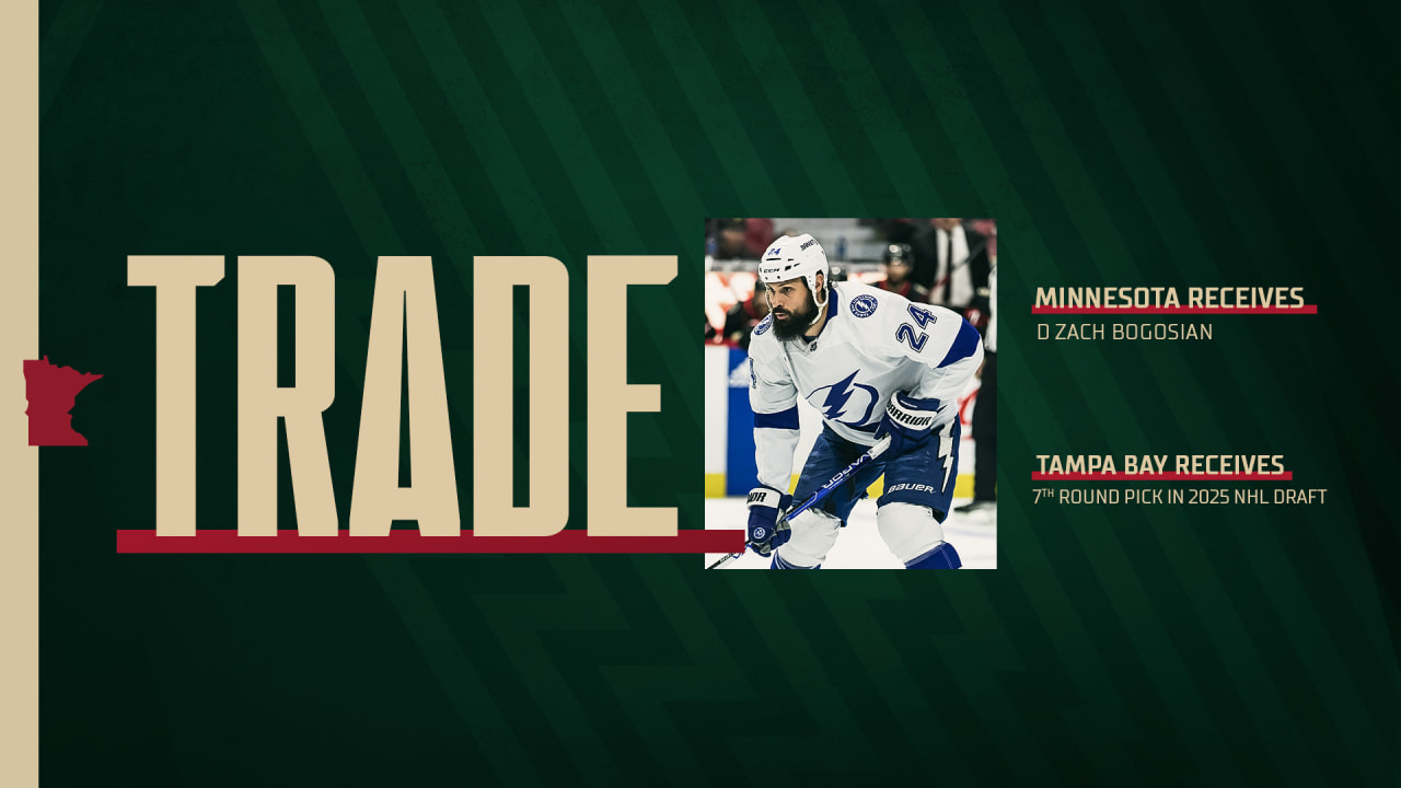 Minnesota Wild Acquires Defenseman Zach Bogosian from the Tampa Bay ...