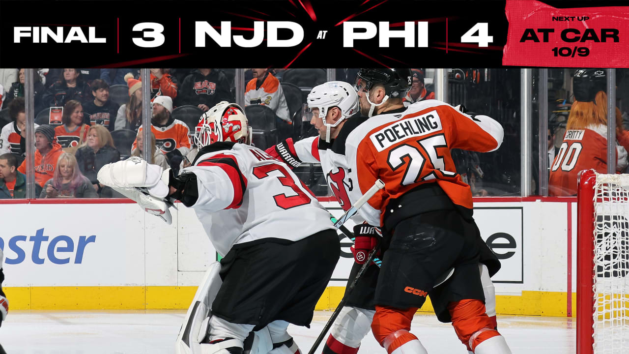 Allen Shines, Devils Fall in Shootout in Philadelphia | GAME STORY ...