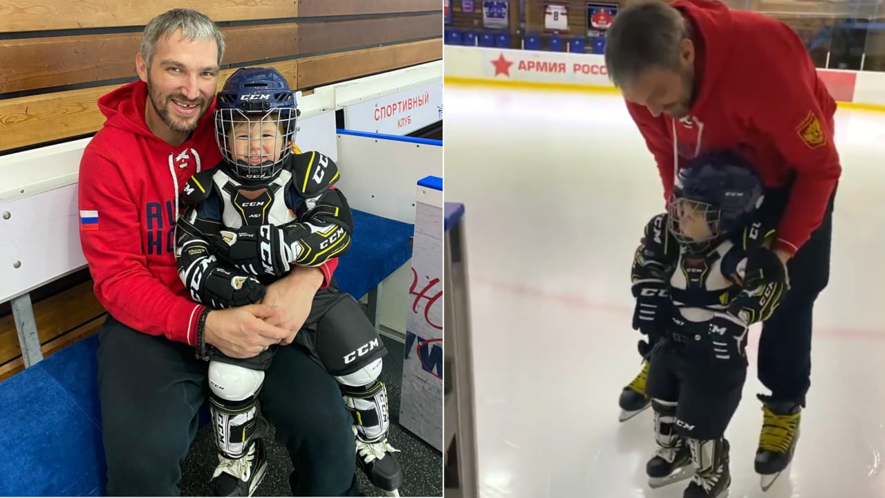 Ovechkin's 2-year-old son Sergei tries skating for the first time | NHL.com