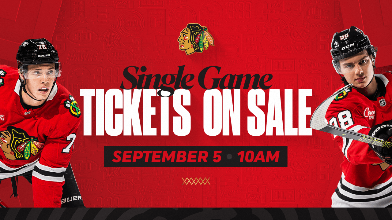 RELEASE: Blackhawks Single-Game Tickets Go On Sale Friday, September 5 ...
