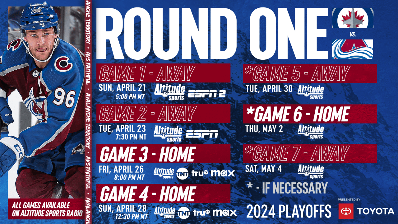 Round One Schedule Set | Colorado Avalanche