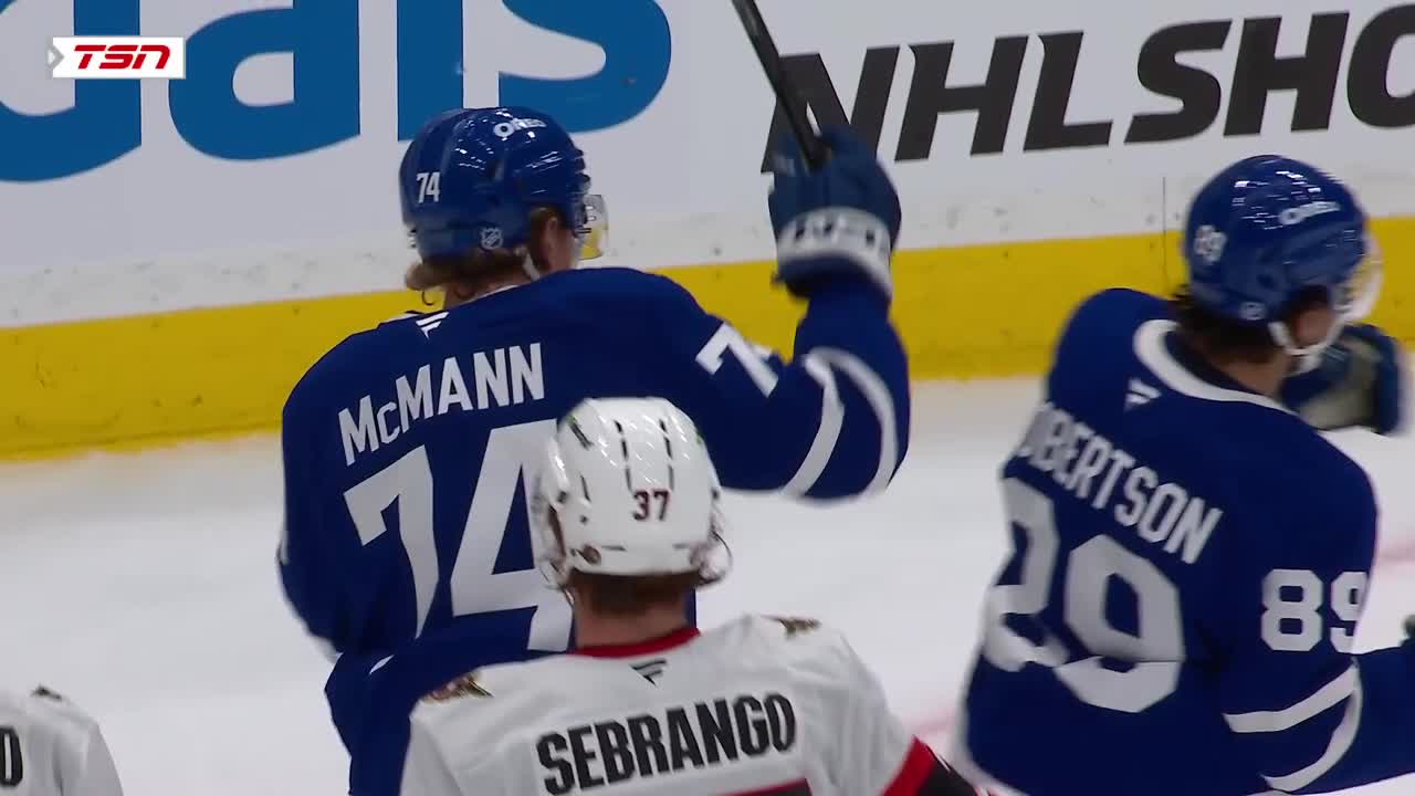 McMann shovels in backhand PPG | NHL.com
