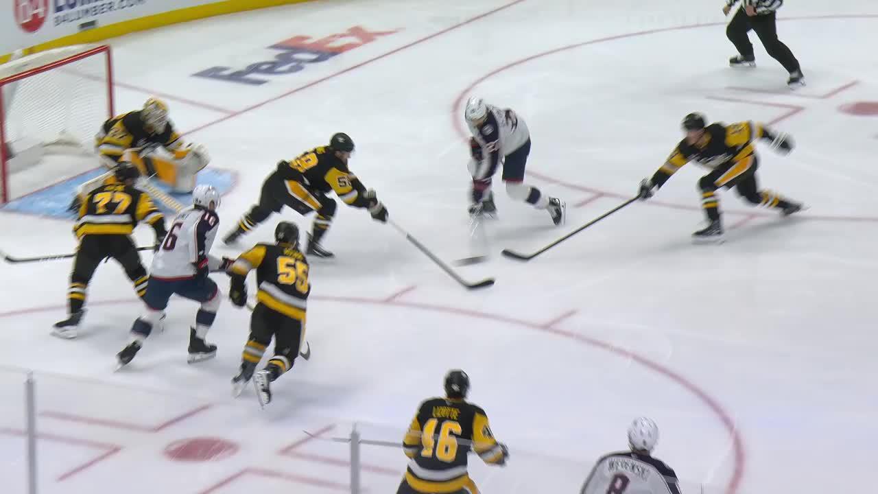 CBJ@PIT: Aston-Reese scores goal against Arturs Silovs | Columbus Blue ...