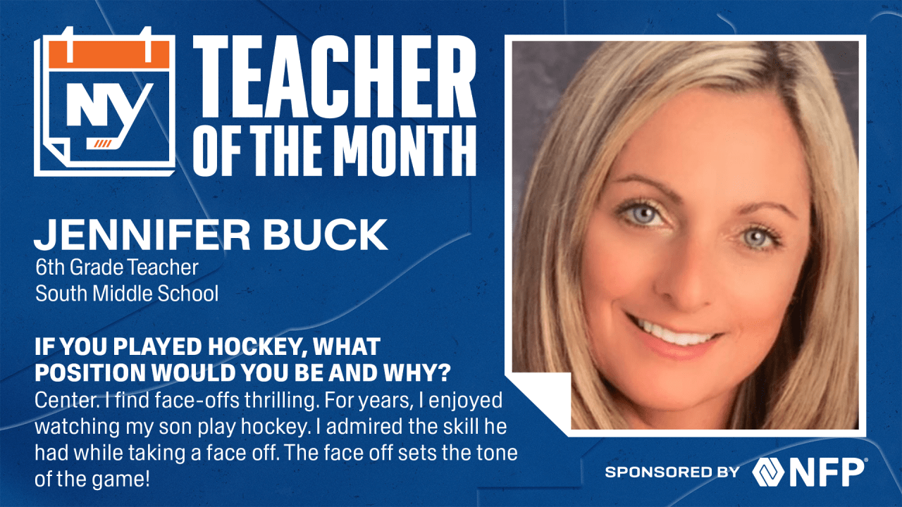 Islanders Teacher of the Month: Jennifer Buck | New York Islanders
