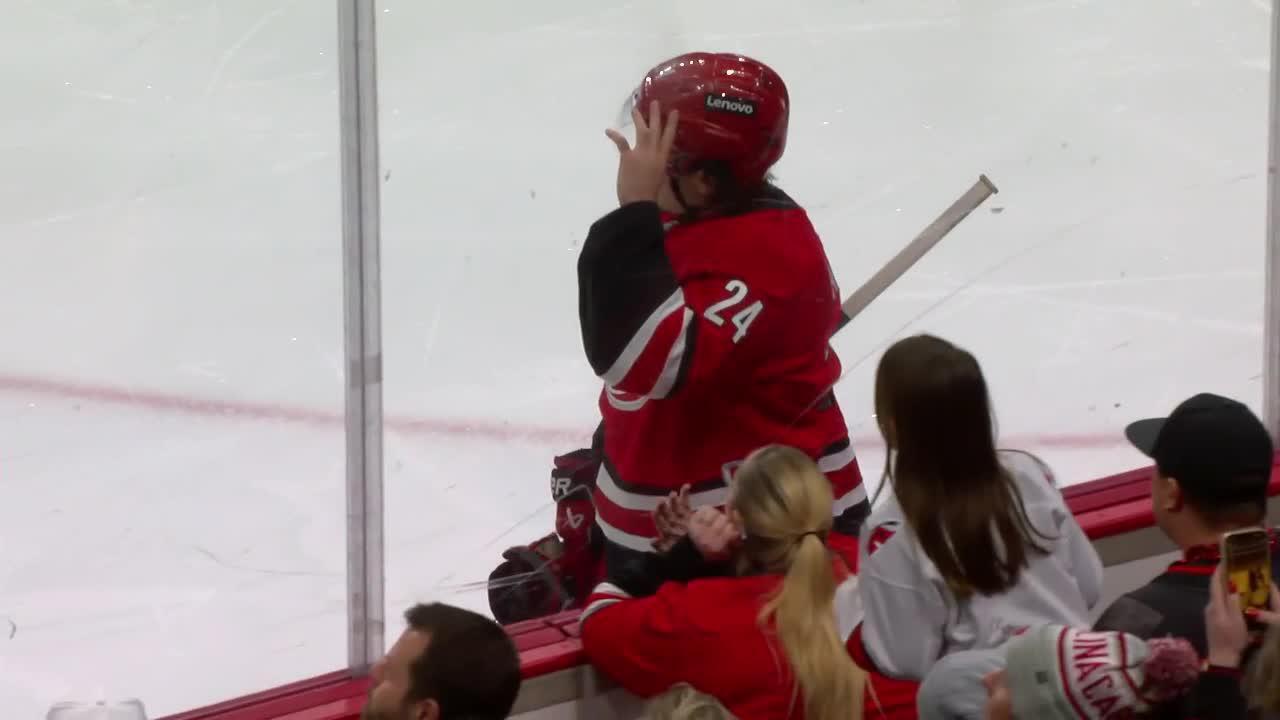 CBJ@CAR: Tarasov with a great save against Seth Jarvis | Columbus Blue ...