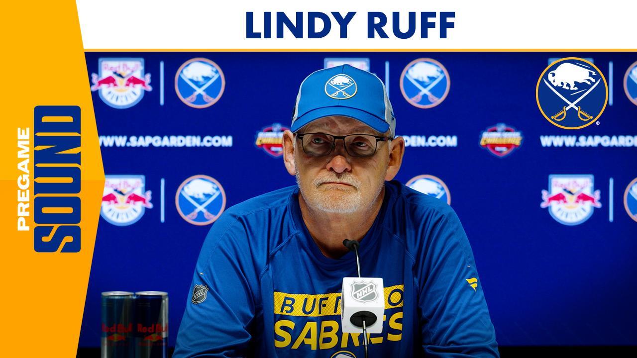 Lindy Ruff Pregame at EHC Red Bull München | Buffalo Sabres