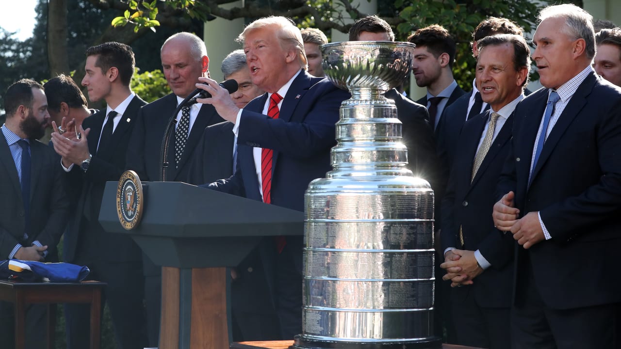 Blues visit White House, honored by President Trump for Stanley Cup win ...