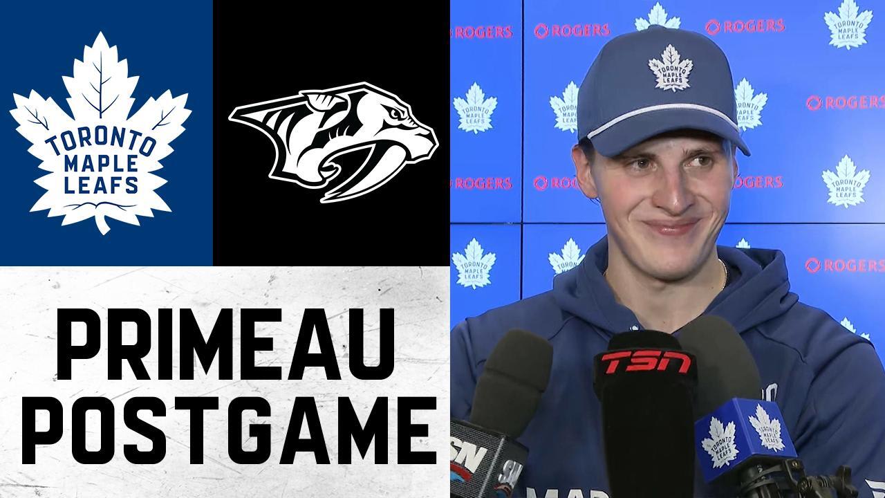 Cayden Primeau | Post Game vs Nashville Predators | October 14, 2025 ...