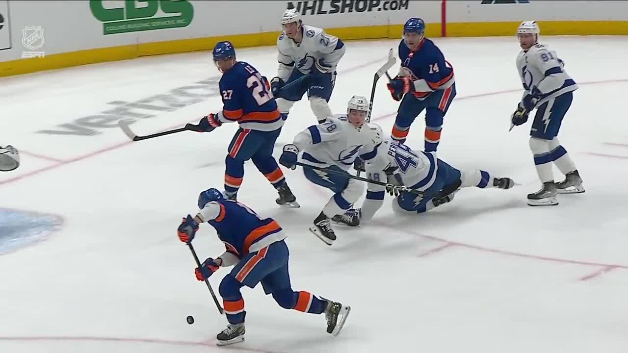 TBL@NYI: Barzal scores goal against Jonas Johansson | New York Islanders