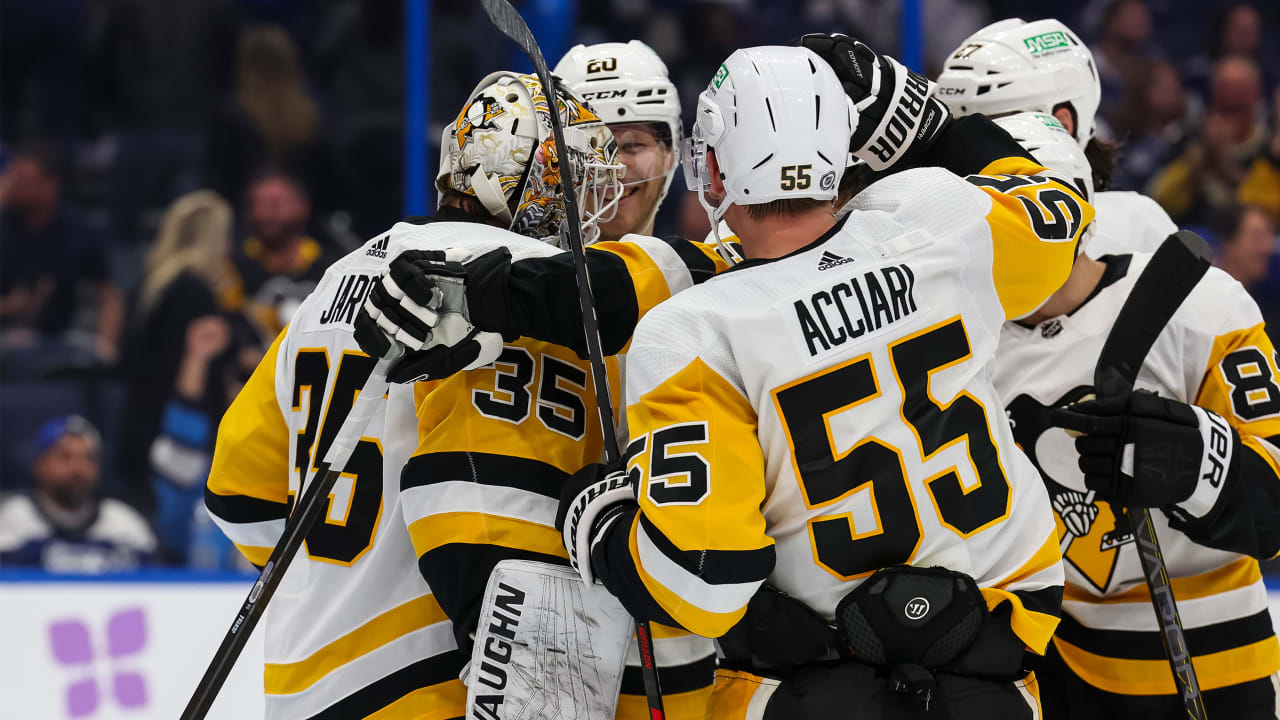 Jarry celebrated for scoring Penguins' 1st goalie goal | NHL.com