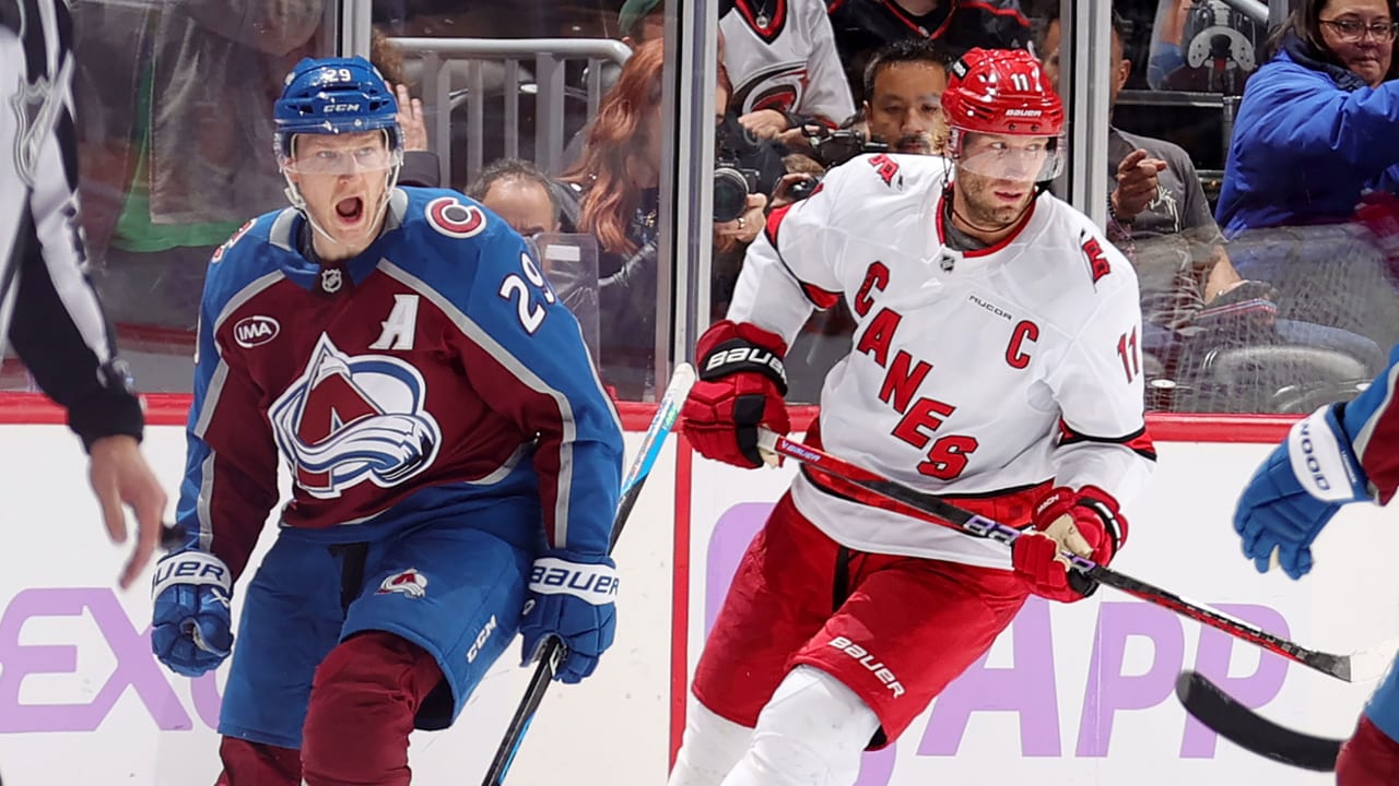 MacKinnon has goal, 3 assists, Avalanche end Hurricanes winning streak ...