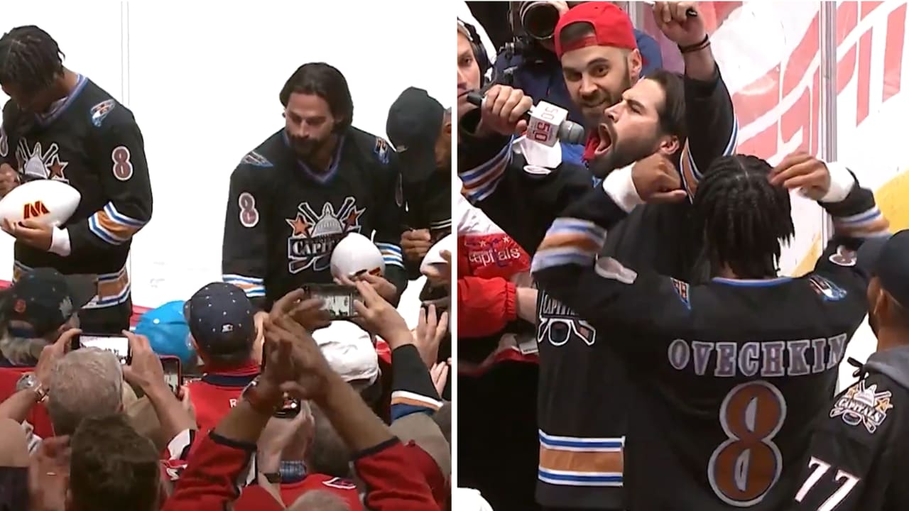 Commanders quarterbacks throw footballs into crowd at Capitals game ...