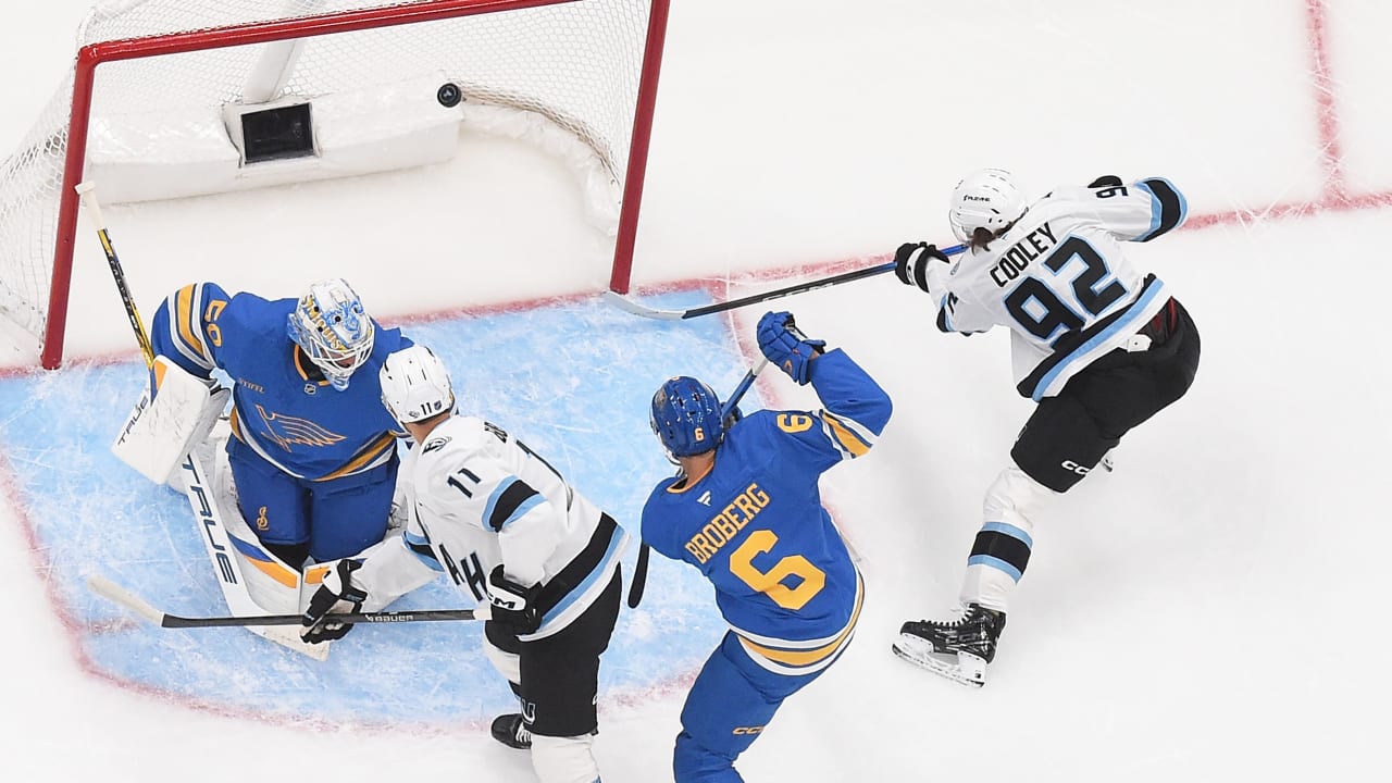 Cooley has natural hat trick, Mammoth score 7 to defeat Blues | NHL.com