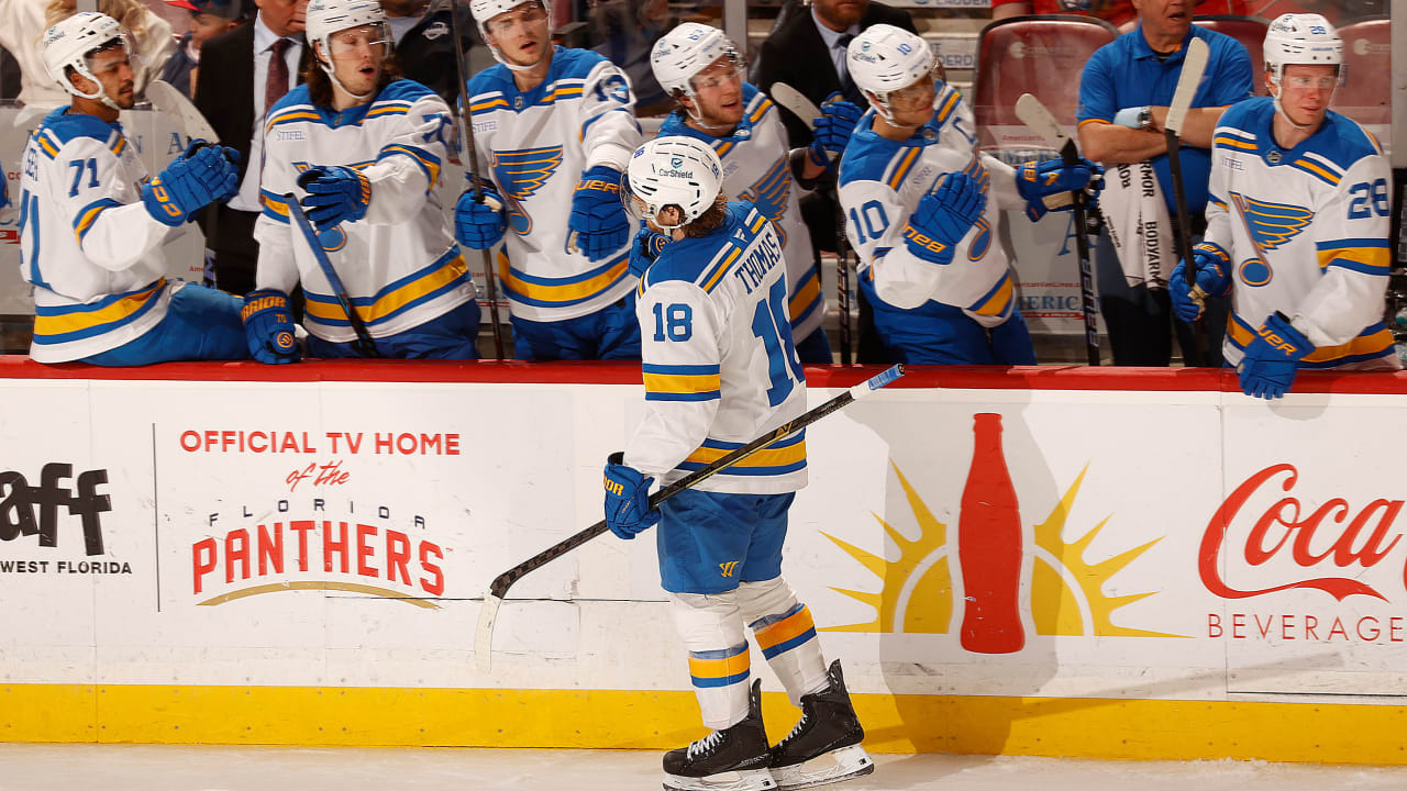 Thomas has 2 goals, assist to help Blues end Panthers winning streak at ...