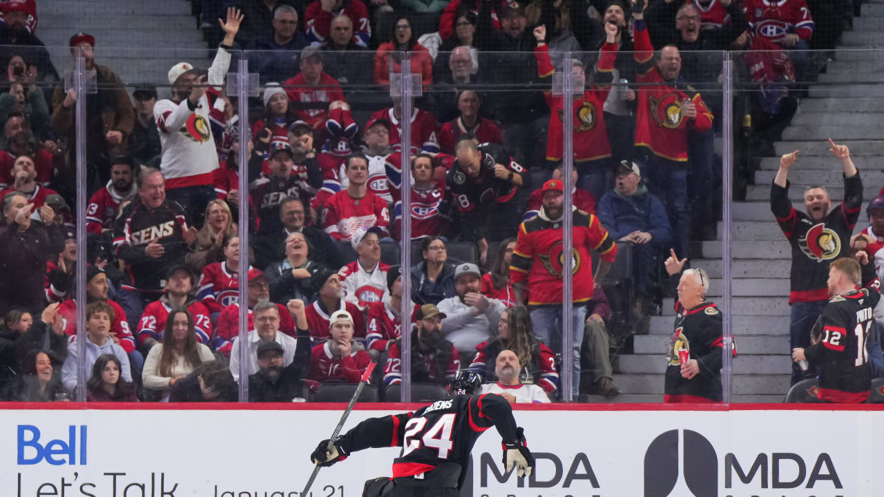 Cozens evens the score on the power play | NHL.com
