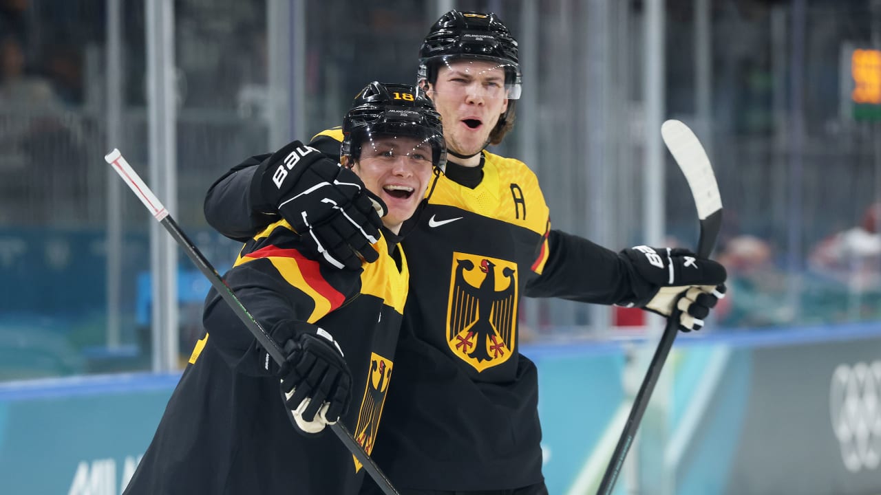 Stutzle scores twice, Germany handles Denmark in Olympic opener | NHL.com