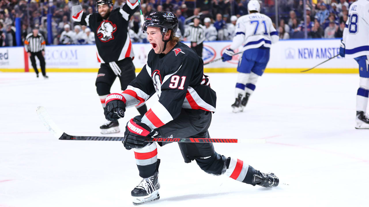Sabres break tie late, edge Lightning in wild back-and-forth game for ...