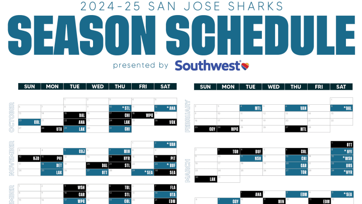 Download San Jose Sharks Season Schedule | San Jose Sharks
